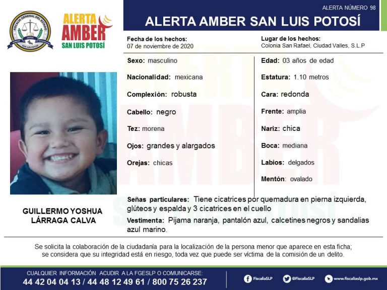 Activan Alerta Amber para localizar a niño de tres años en Valles ...