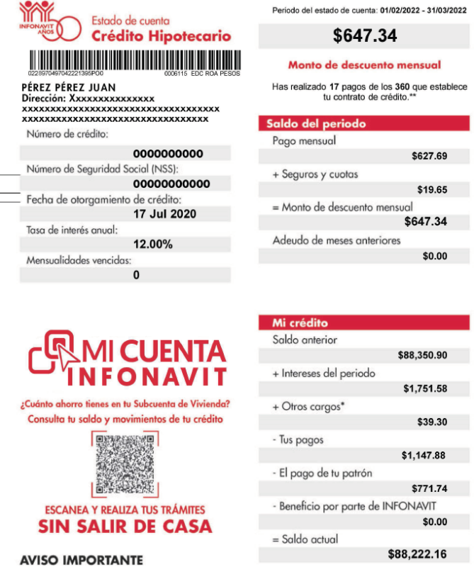 Conoce el nuevo estado de cuenta de tu crédito INFONAVIT