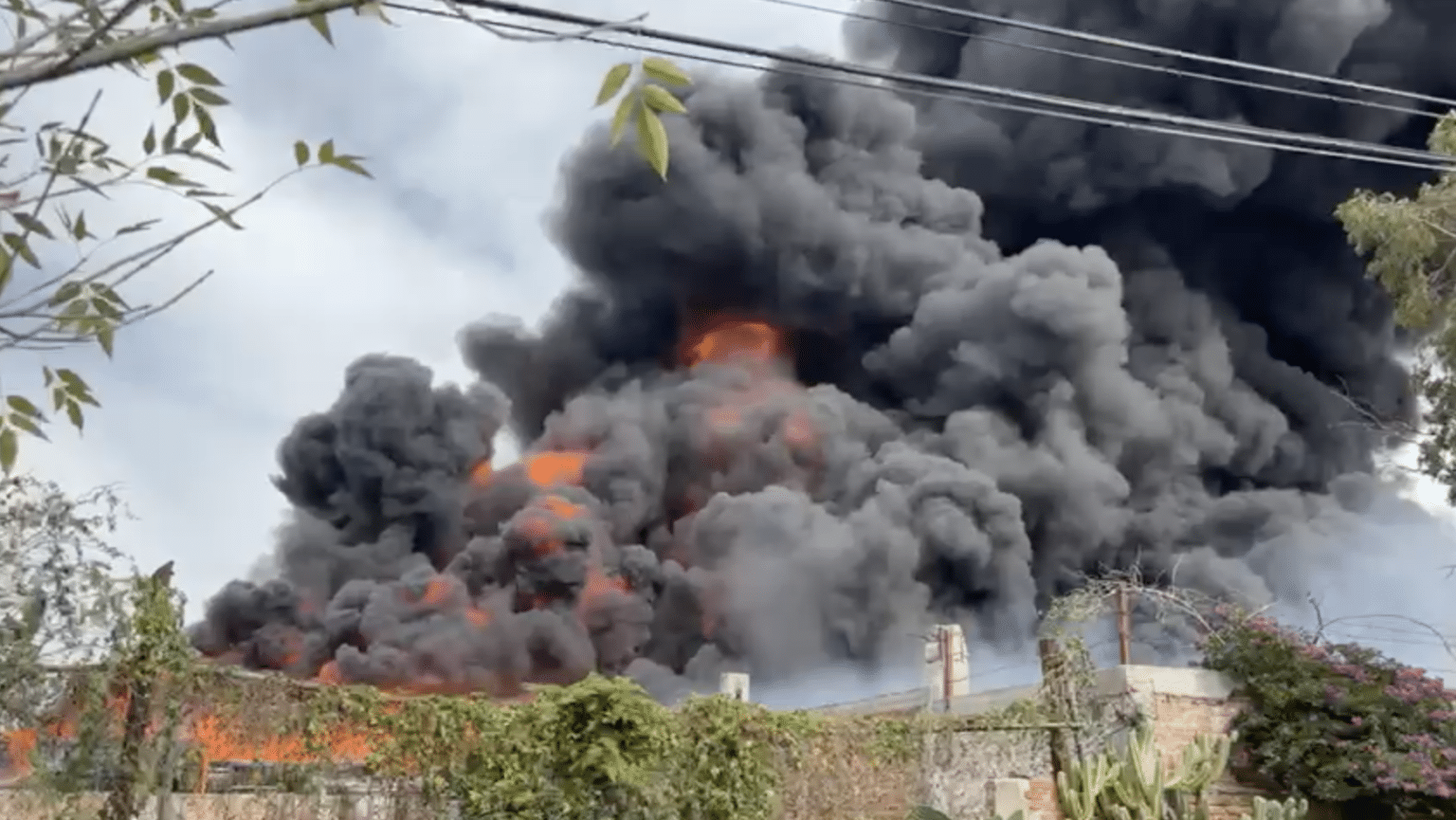 [VIDEO] Descomunal incendio consume bodega de tarimas en Soledad ...